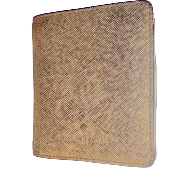 kate spade | Bags | Kate Spade Gold Metallic Leather Bifold Wallet With ...